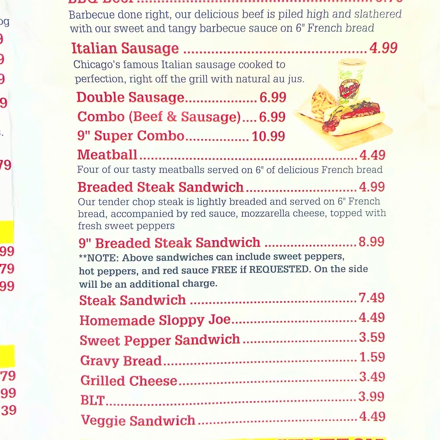 Special Deals For Pop's Italian Beef's 42nd Anniversary