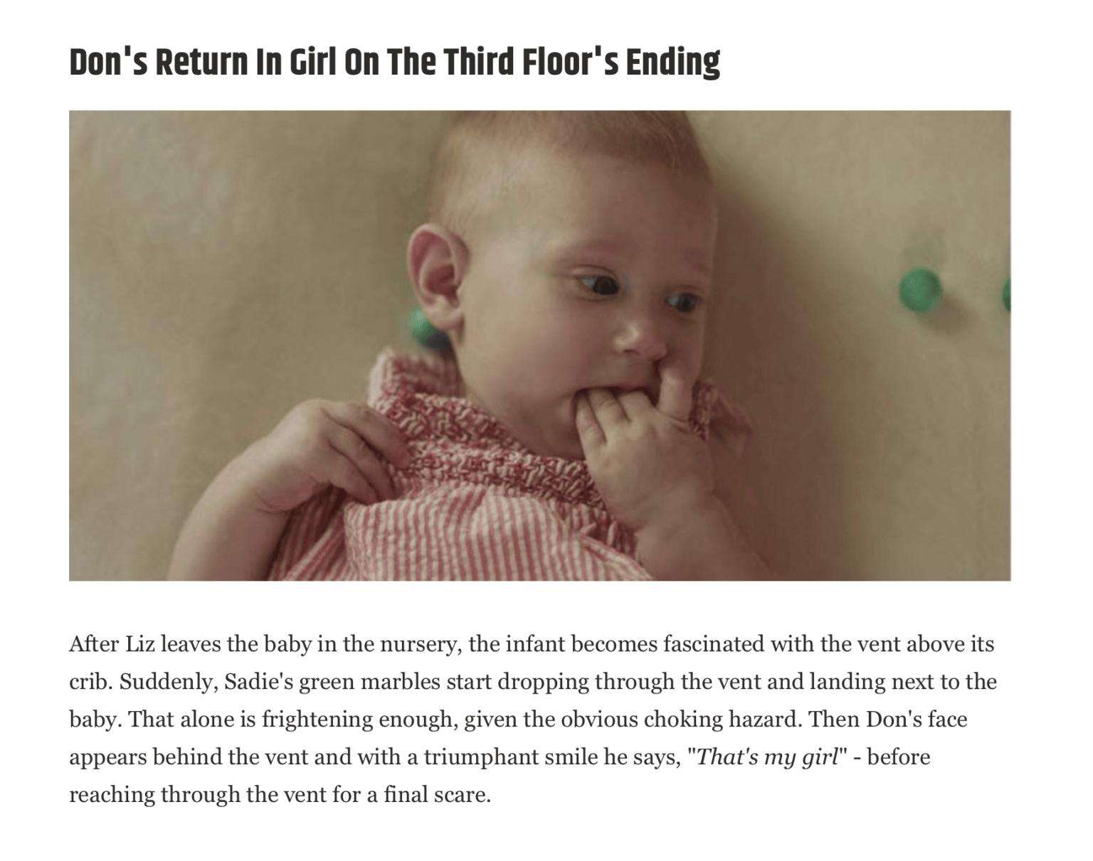 "Girl on the Third Floor" Ending Explained By Director Travis Stevens